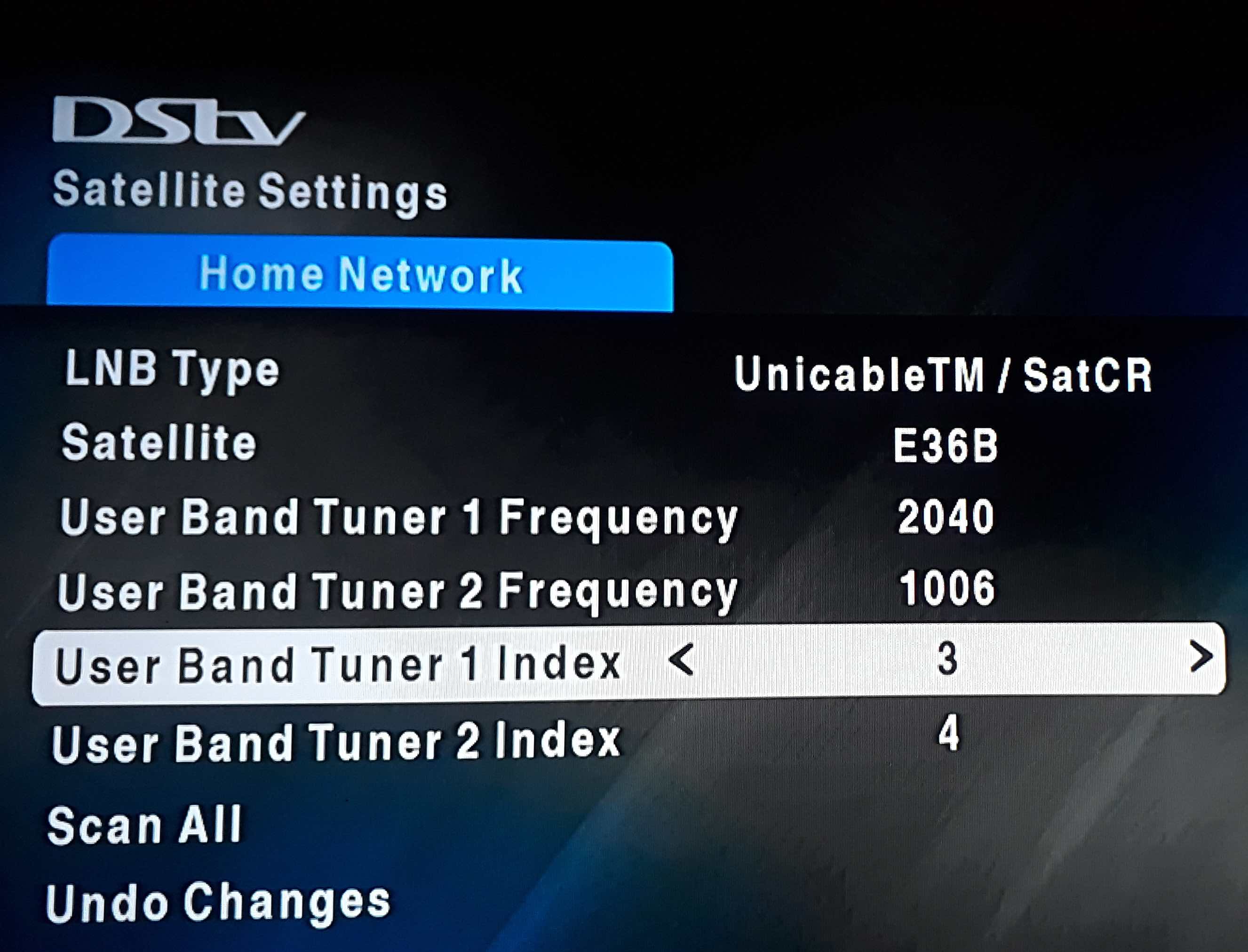 DStv User Band Frequencies Indexes For Xtraview On SLNBs And 24 1Z DStv User Band Frequencies Indexes For Xtraview On SLNBs And 24 1Z